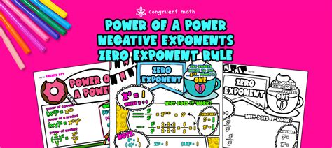 Laws Of Exponents Negative Exponents Zero Exponents Power Of A Power Rule Congruent Math