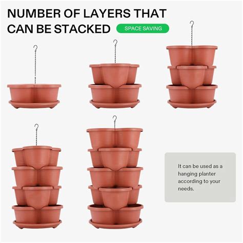 5 Tier Garden Tower Stackable Planter Pots Paktecnz
