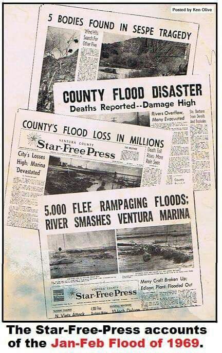 January And February Rains Cause Flooding In 1969 Ventura California