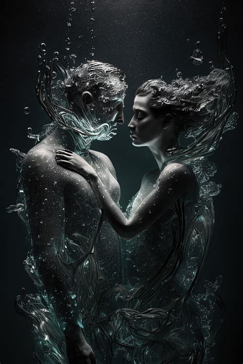 Illustration Artistiques Couple Underwater Europosters