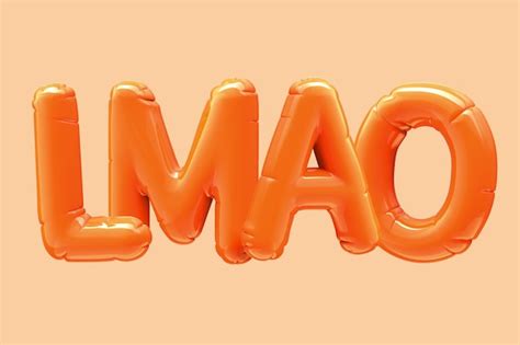 Premium Photo Lmao Orange Foil Balloon
