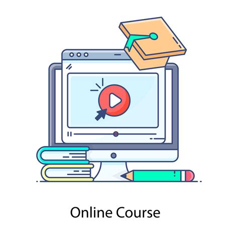 Online Course Icon In Editable Flat Outline Style 5083226 Vector Art At