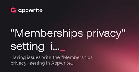Memberships Privacy Setting In 174 Threads Appwrite