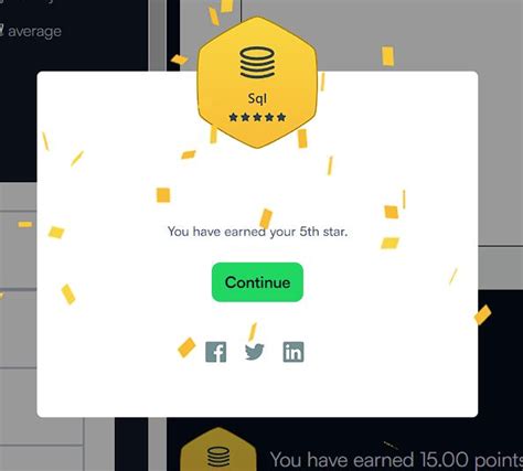 Delighted To Have Acquired The Hackerrank Gold Level 5 Star Sql Badge