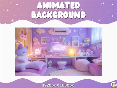 Vtuber Animated Background Purple Twitch Lofi Stream Overlay Vtuber