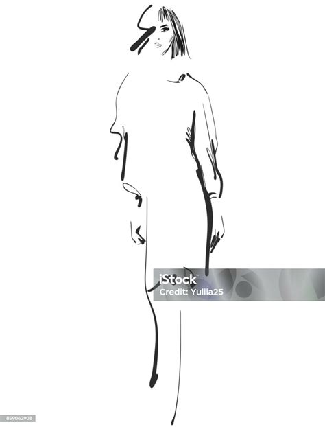 Model Fashion Sketsa Gadis Kartun Ilustrasi Stok Unduh Gambar Sekarang Berlibur Perjalanan