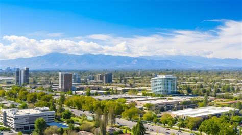Aerial View Of The Downtown Irvine California Skyline Premium Ai
