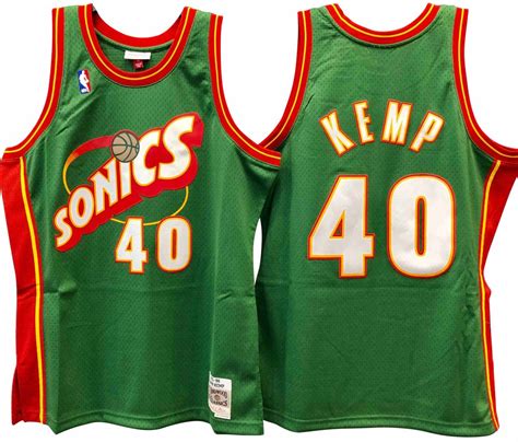 Mens 40 Shawn Kemp Seattle Supersonics Sonics Throwback Edition Green