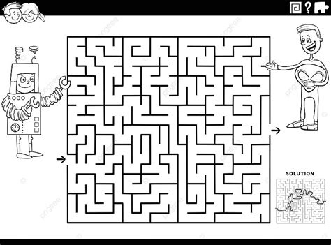 Libro Para Colorear Página Niños Disfrazados Fiesta Laberinto Juego