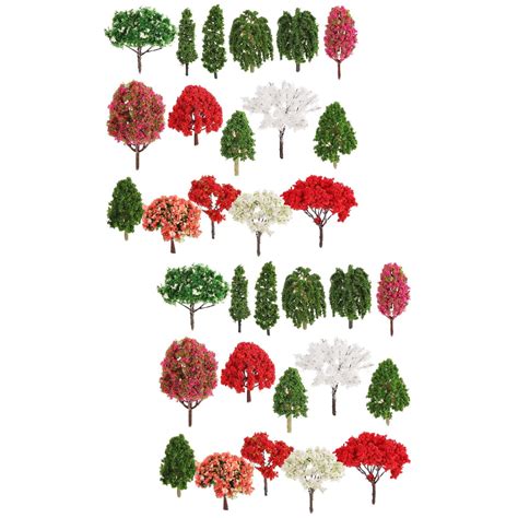 Homemaxs 32 Pcs Miniature Trees Model Trees Simulation Trees Fake Trees Mini Trees For Mini