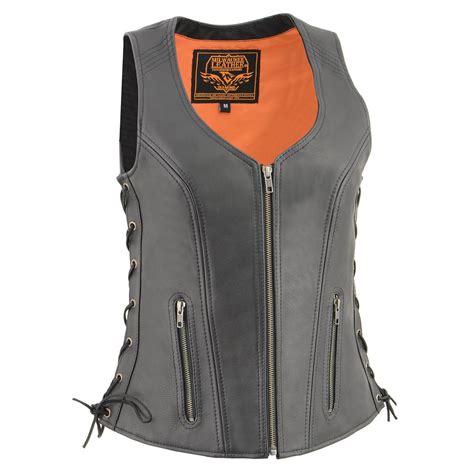 Milwaukee Leather Mll4532 Womens Side Laced Premium Black Leather