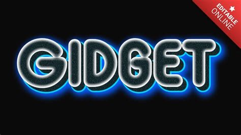 Gidget Blue Neon Text Effect Generator