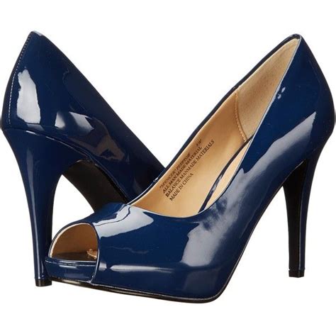Rsvp Spencer Peep Toe Pump Navy Patent High Heels Peep Toe Pumps
