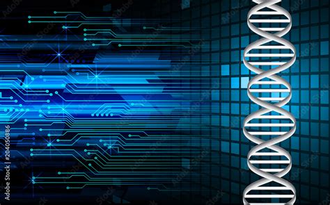 Dna Helix Dna Molecule Digital Data Backgroundblue Abstract Light Hi