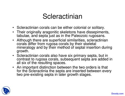 Scleractinian Environmental Geology Lecture Slides Docsity