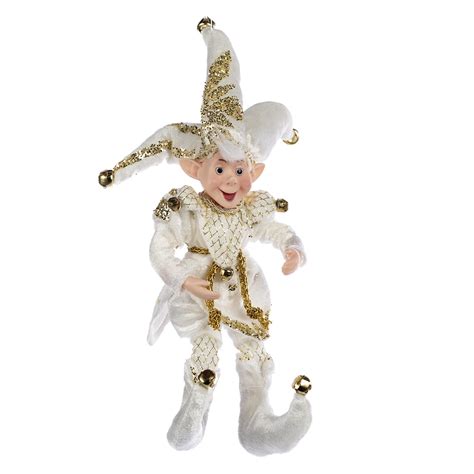 Decoratiune Craciun Spiridus 30cm Alb Emagro