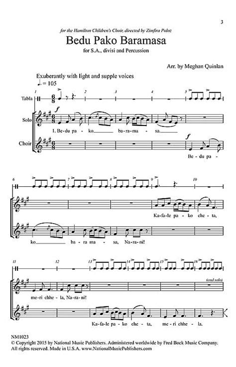 Bedu Pako Baramasa National Emerson Fred Bock Sa Arranger Reverb