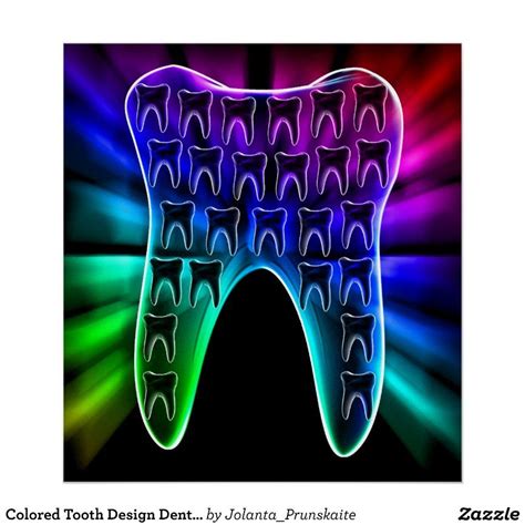 Colored Tooth Design Dentist Orthodontist Poster Artofit