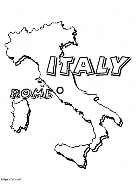 Mapa De Italia Para Colorear