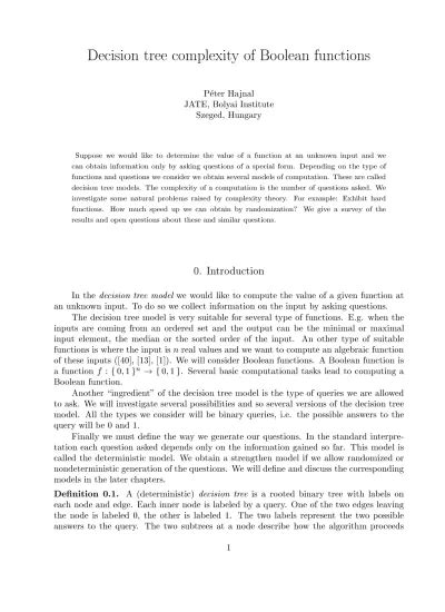 decision tree complexity of boolean functions