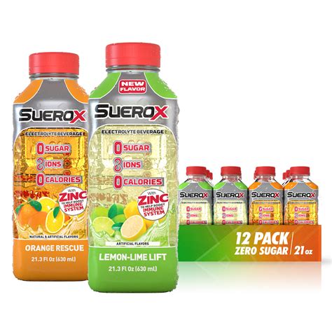 Suerox Electrolyte Drink Hydration And Recovery Citrus 21 Oz 12 Ct