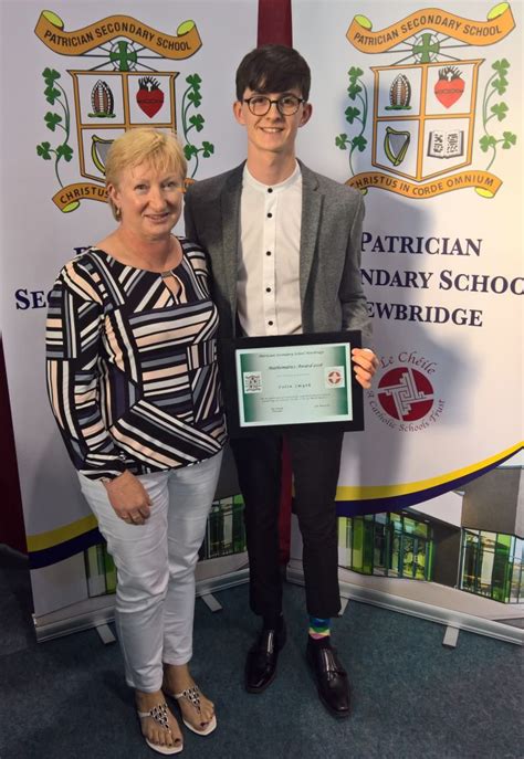Maths Award Colin Smyth With Ms Disney Patrician Secondary School