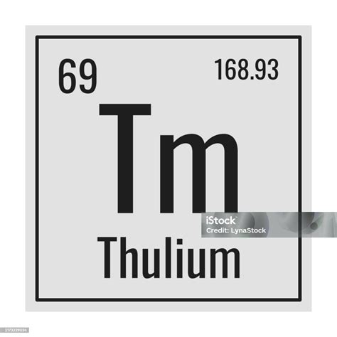 Thulium Symbol Chemical Element Of The Periodic Table Vector