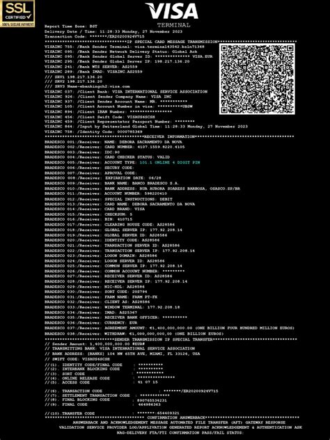 2 Certification Visa Statement Debora Nova Pdf Visa Inc Debit Card