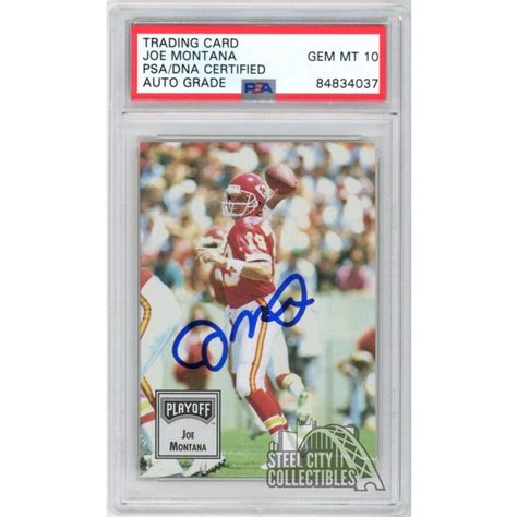 Joe Montana 1993 Playoff Autograph Card 20 Psa Dna 10 Steel City