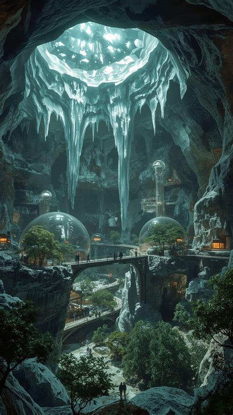 Icevault City Subsurface Colony Built Under Frozen Mars Lakes Sci Fi