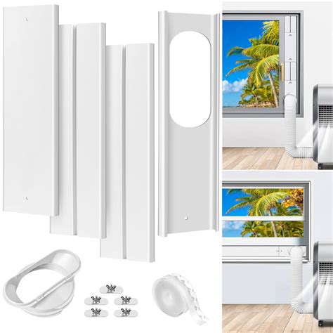 Vquand Portable Ac Window Kit Ac Window Seal Max Adjustable Length 61