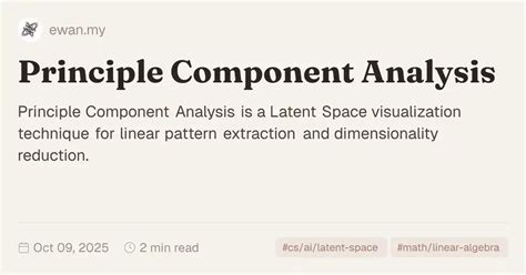 Principle Component Analysis