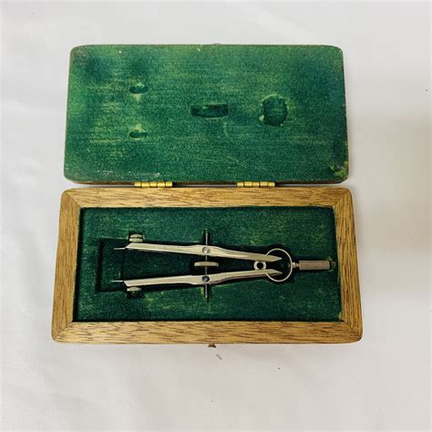 Vintage Alvin Co Compass In Wooden Case Etsy