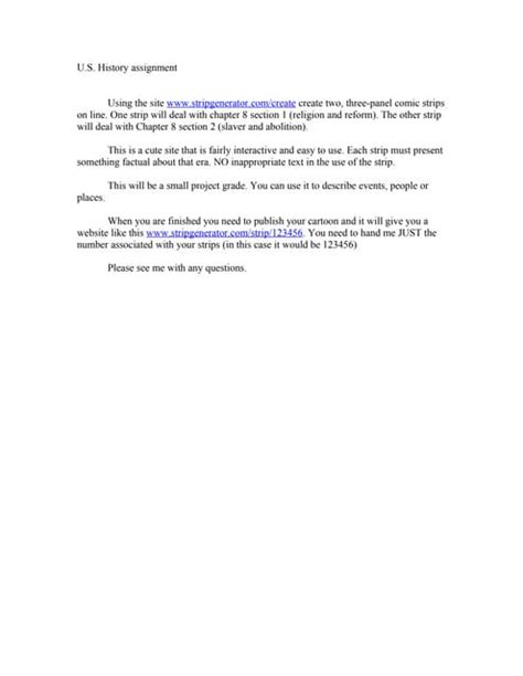 Us History Comic Assignment Doc Comic Books Collecting