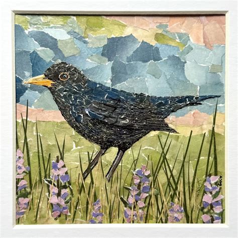 Blackbird Original Art Collage Folksy
