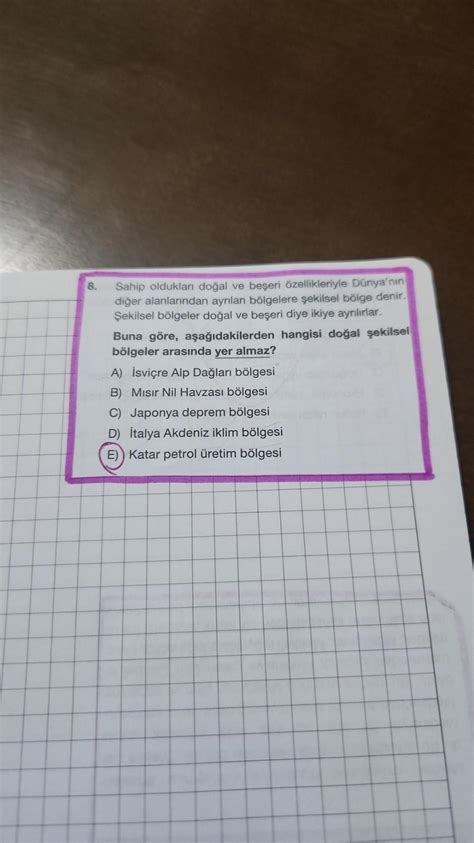 8 Sahip Oldukları Doğal Ve Beşeri özellikleriyle Dünyanın Diğer Alanlarından Ayrılan Bölgelere