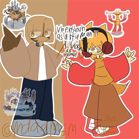 Vhenshun And Piplash As Humans My Versionau By Blueberrypuff84 On