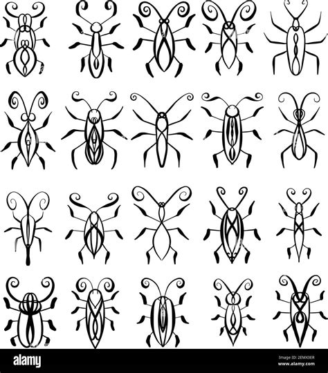 Collection Of Insect Bug Logo Illustrations In Vector Stock Vector Image And Art Alamy