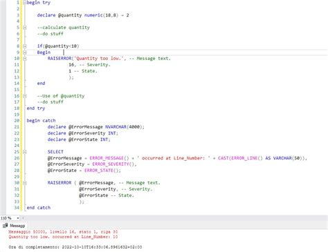 michele picaro on linkedin t sql manual error handling using raiserror