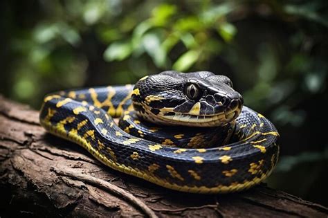 Default Python Coiled Around A Tree Branch Premium Ai Generated Image