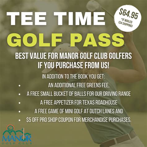 Tee Time Golf Pass Manor Golf Club