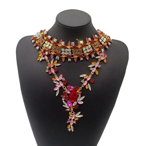 Red Ruby Rose Crystal Choker Necklace