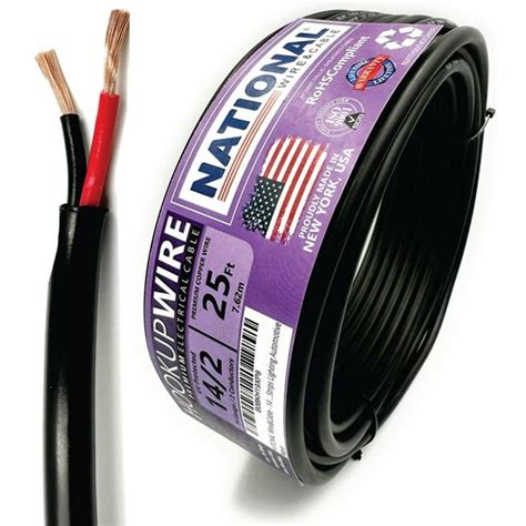 National Wireandcable Premium Electrical Wire 14 Gauge 2 Conductors 25ft Made In Usa