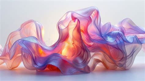 Iridescent Colorful Abstract Wave Isolated On White Stock Illustration