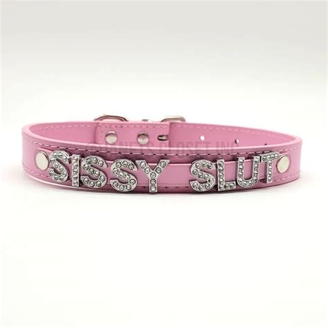 Bold Pink Sissy Collar Shine With Rhinestones