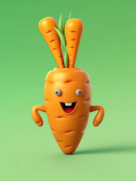 Premium Photo C4d 3d Cartoon Cute Threedimensional Model Carrot Veget
