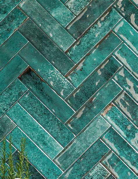 Groene Bakstenen Muur Met Planten Carreau Vert Carreau Turquoise Idée Salle De Bain