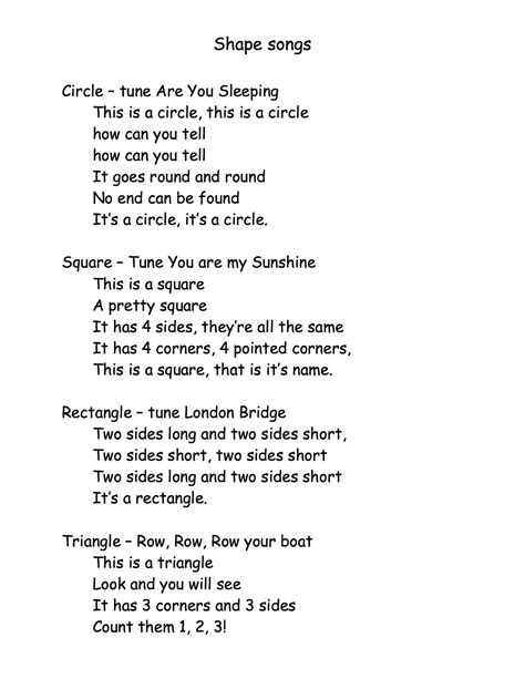 Shape Songs Music Notes