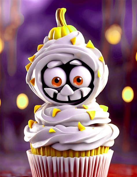 Spooky Ghost On A Lemon Cupcake Stock Illustration Illustration Of Ghosts Shop 293079594