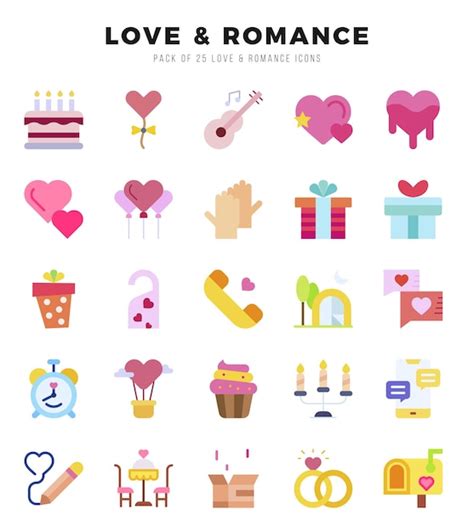 Premium Vector Set Of Love Romance Icons Vector Illustration